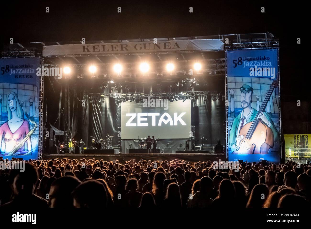 The music group Zetak performing in a concert in Donostia-san Sebastian ...