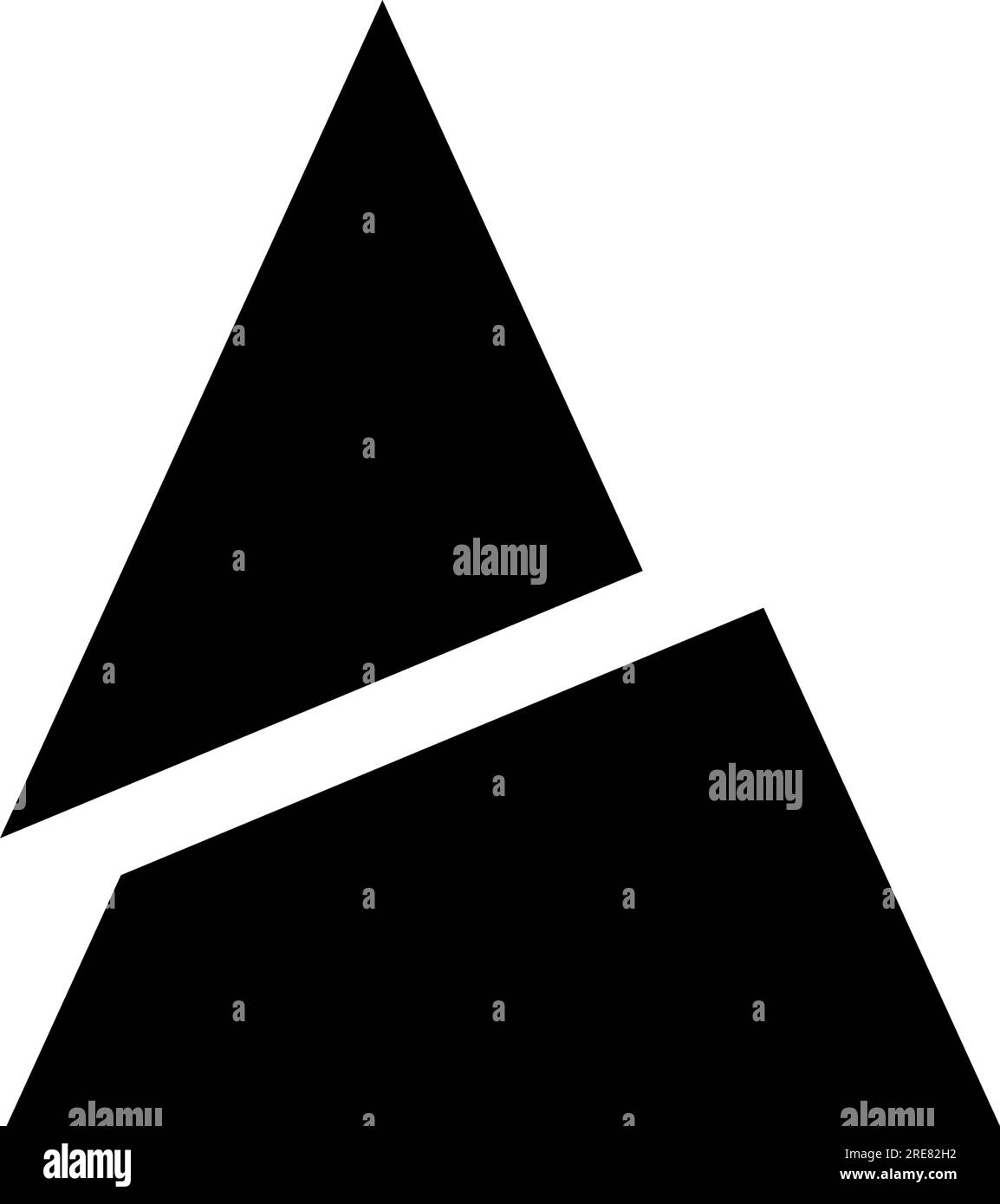 Black Split Triangle Shaped Letter A Icon on a White Background Stock ...