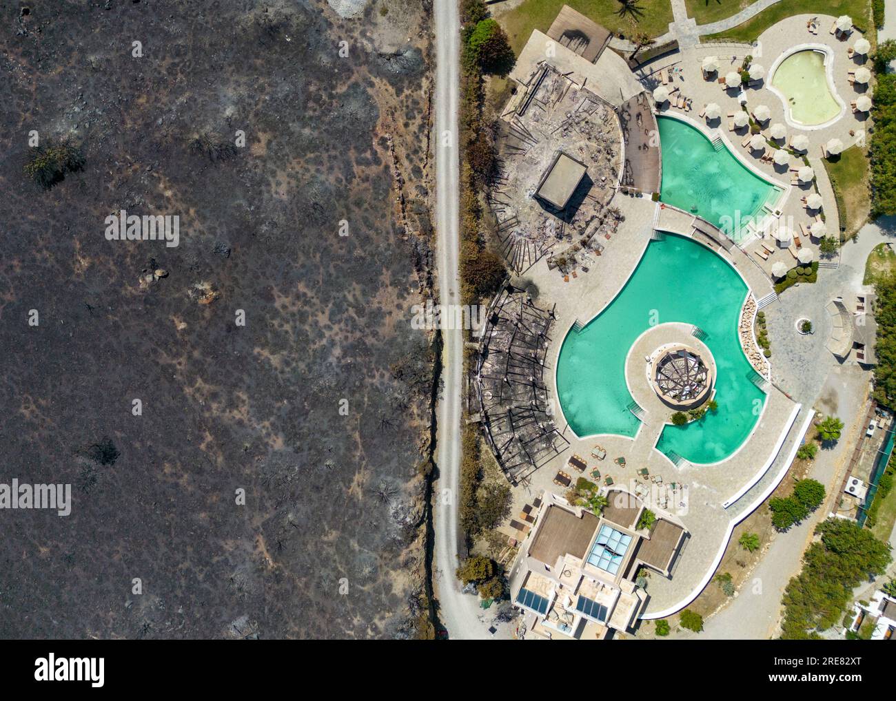 Kiotari, Greece. 26th July, 2023. In the village of Kiotari, the fire ...