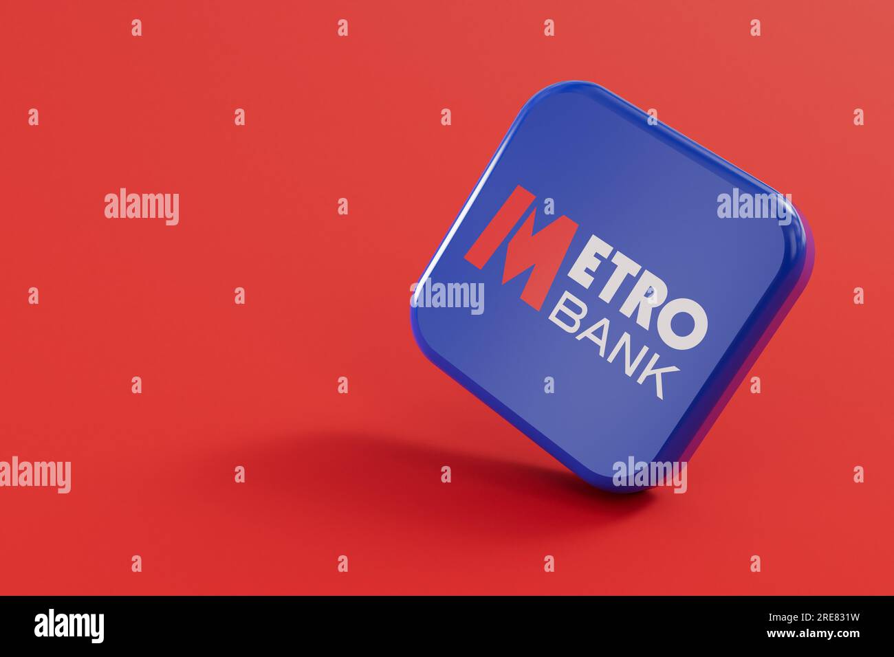 LONDON, UK - July 2023: Metro bank company logo. 3D Rendering Stock ...