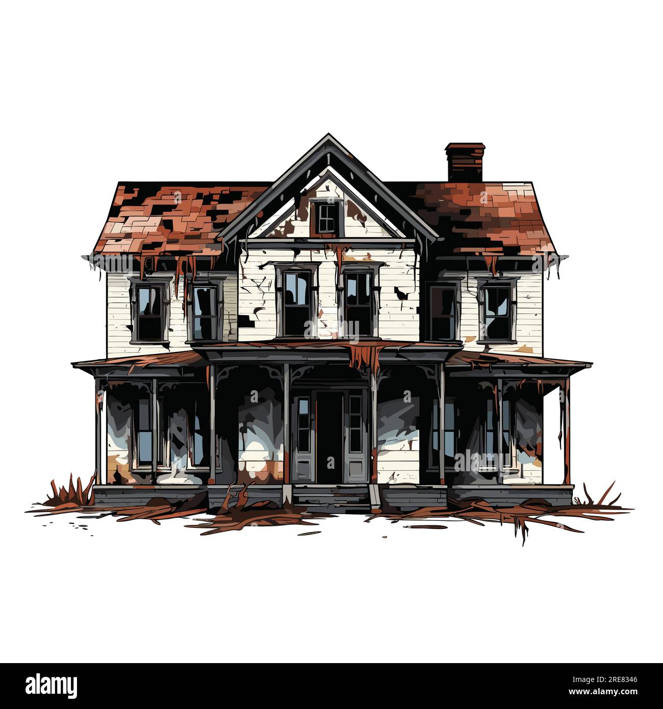 Boarded Up House Drawing