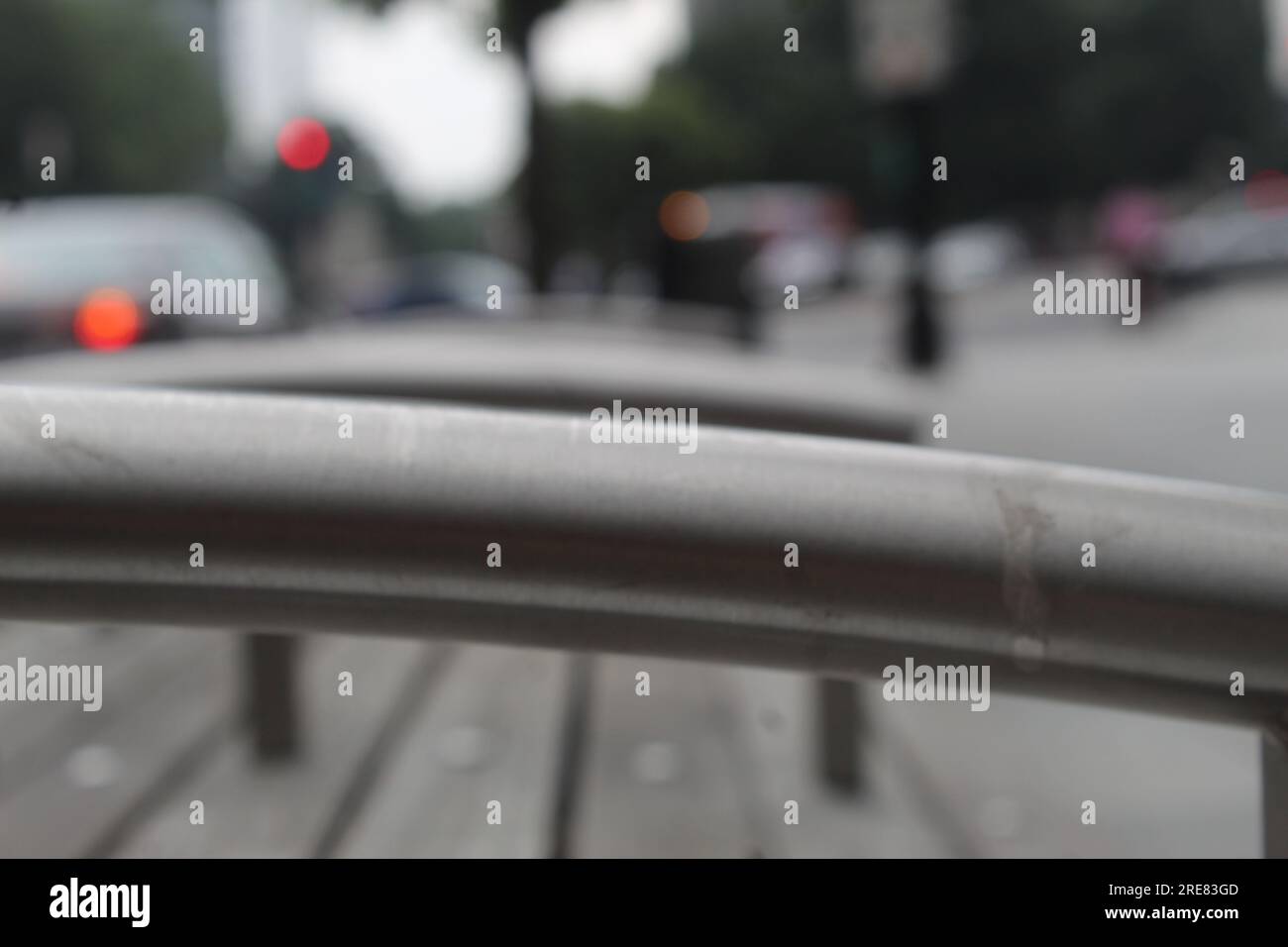 A close up photo of a hand railing on a bench in Washington DC Stock ...
