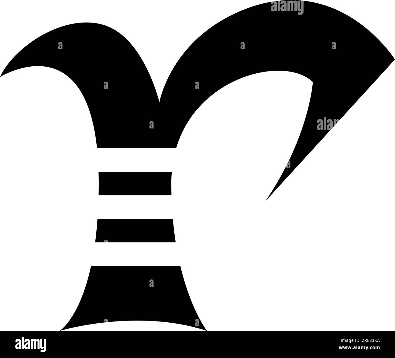 Black Striped Letter R Icon on a White Background Stock Vector Image ...