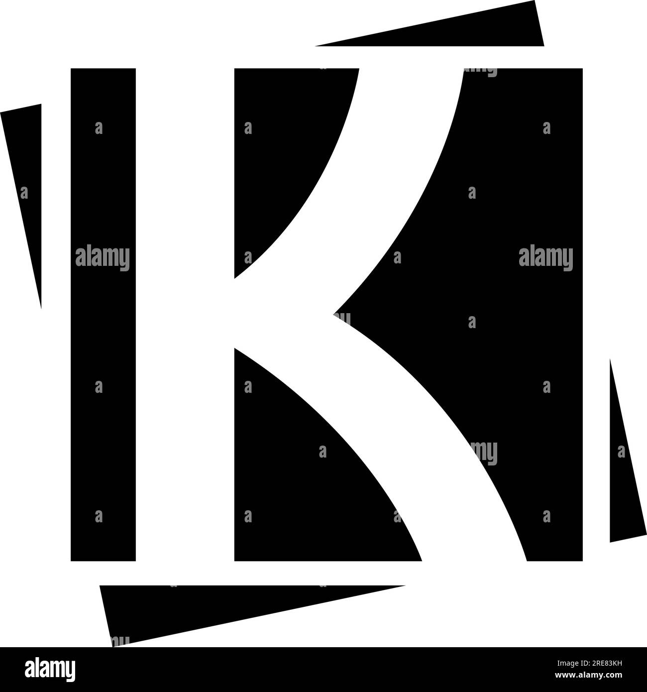 Black Square Letter K Icon on a White Background Stock Vector Image ...