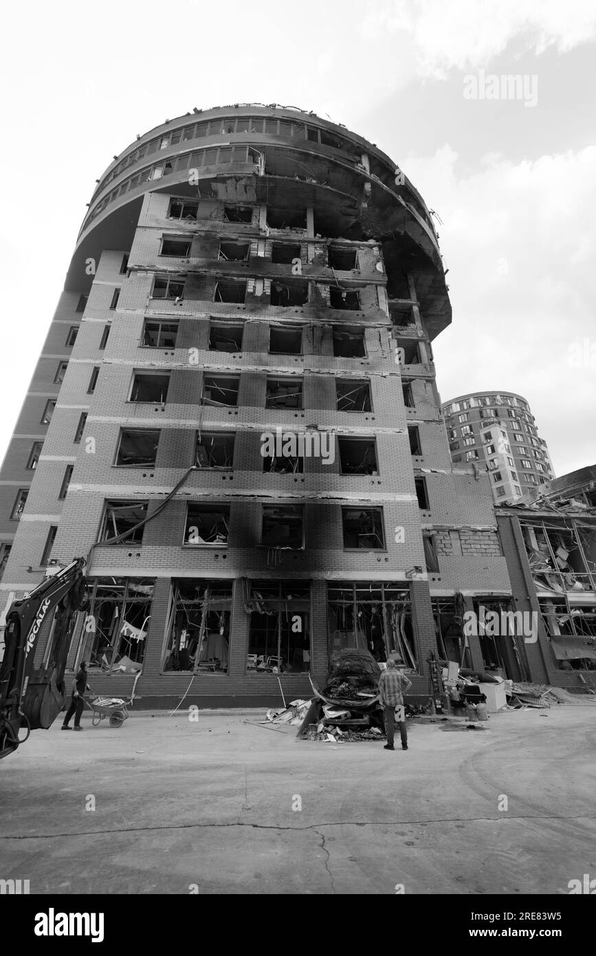 ODESSA, UKRAINE -July14, 2023: War in Ukraine. Destroyed civilian ...