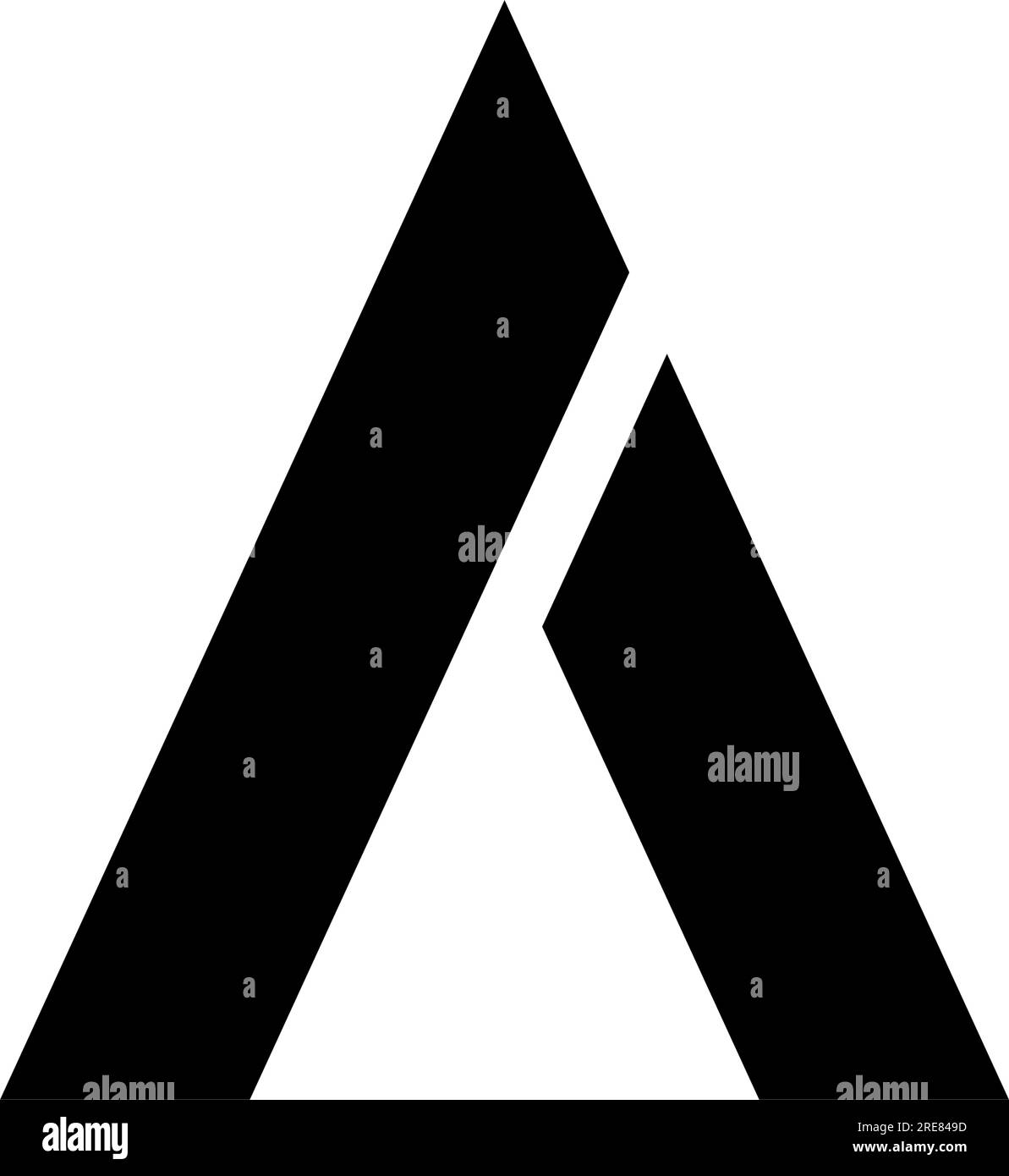 Black Trapezium Shaped Letter A Icon on a White Background Stock Vector ...