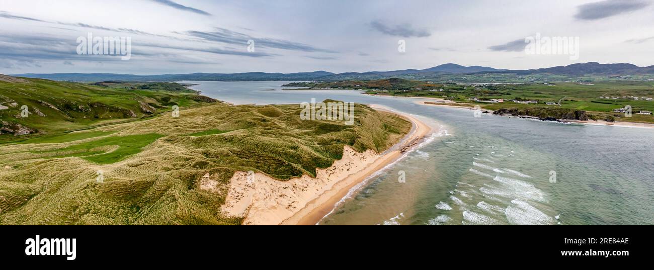 Aerial view of the Five Fingers Strand in County Donegal, Ireland Stock ...