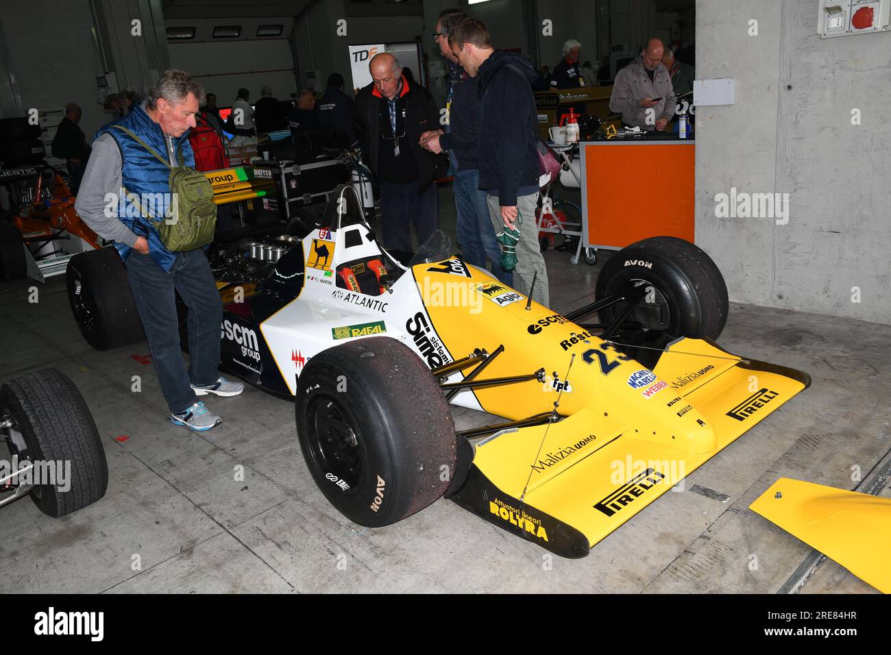 Imola, IT, May, 2017: Detail of Historic 1989s Minardi F1 Model M189 during Minardi Historic Day ...