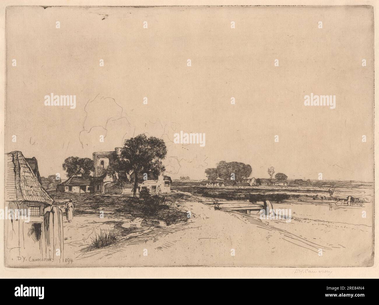A Border Town 1894 by David Young Cameron Stock Photo - Alamy