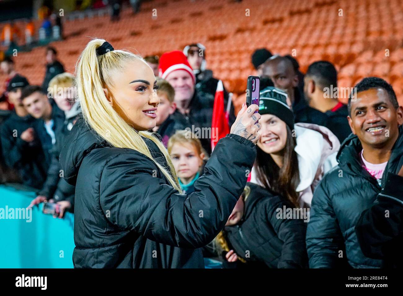 Hamilton, New Zealand 20230725.Switzerland's Alisha Lehmann meets fans ...