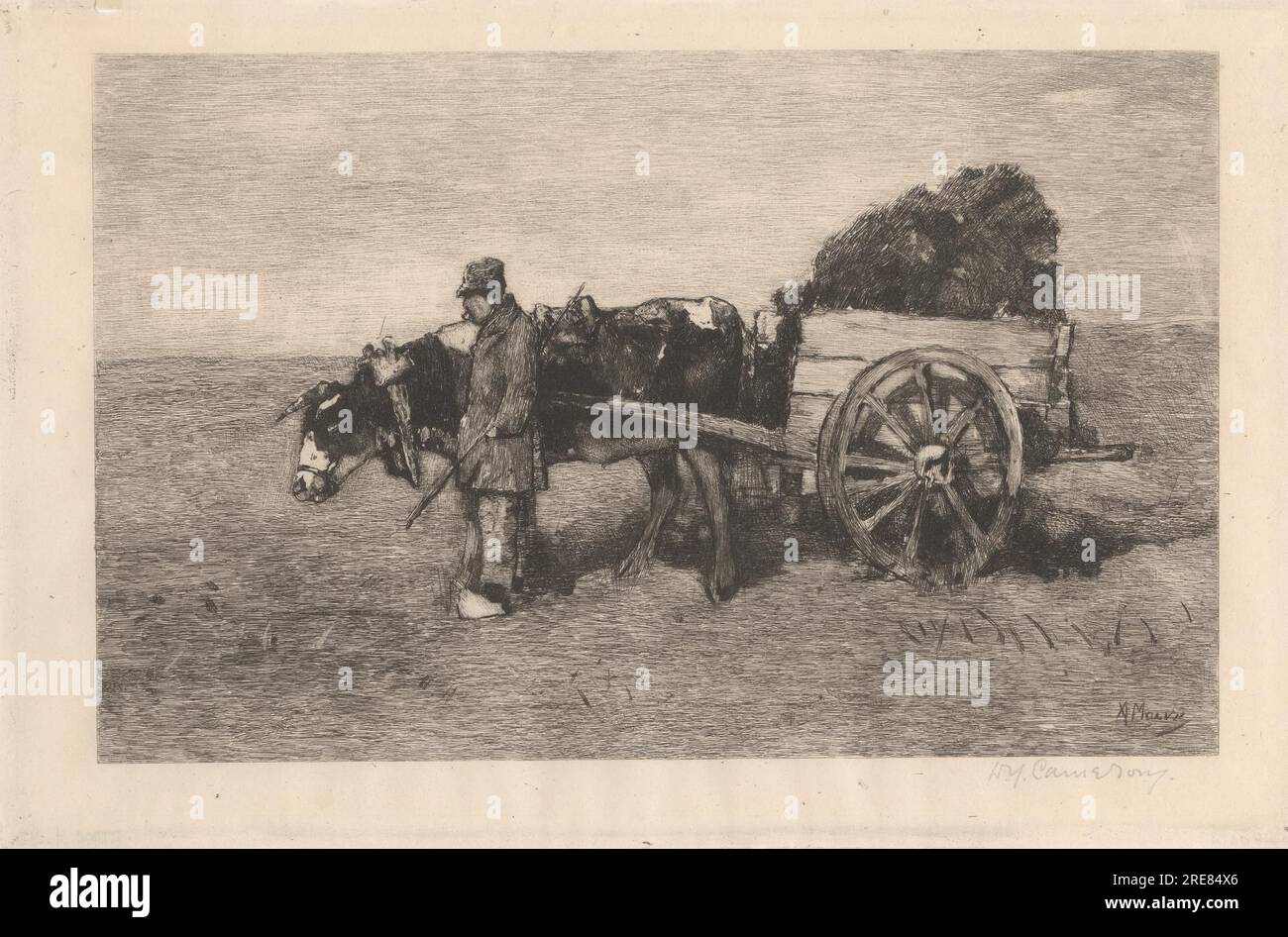 The Leaf Cart 1894 by David Young Cameron Stock Photo - Alamy