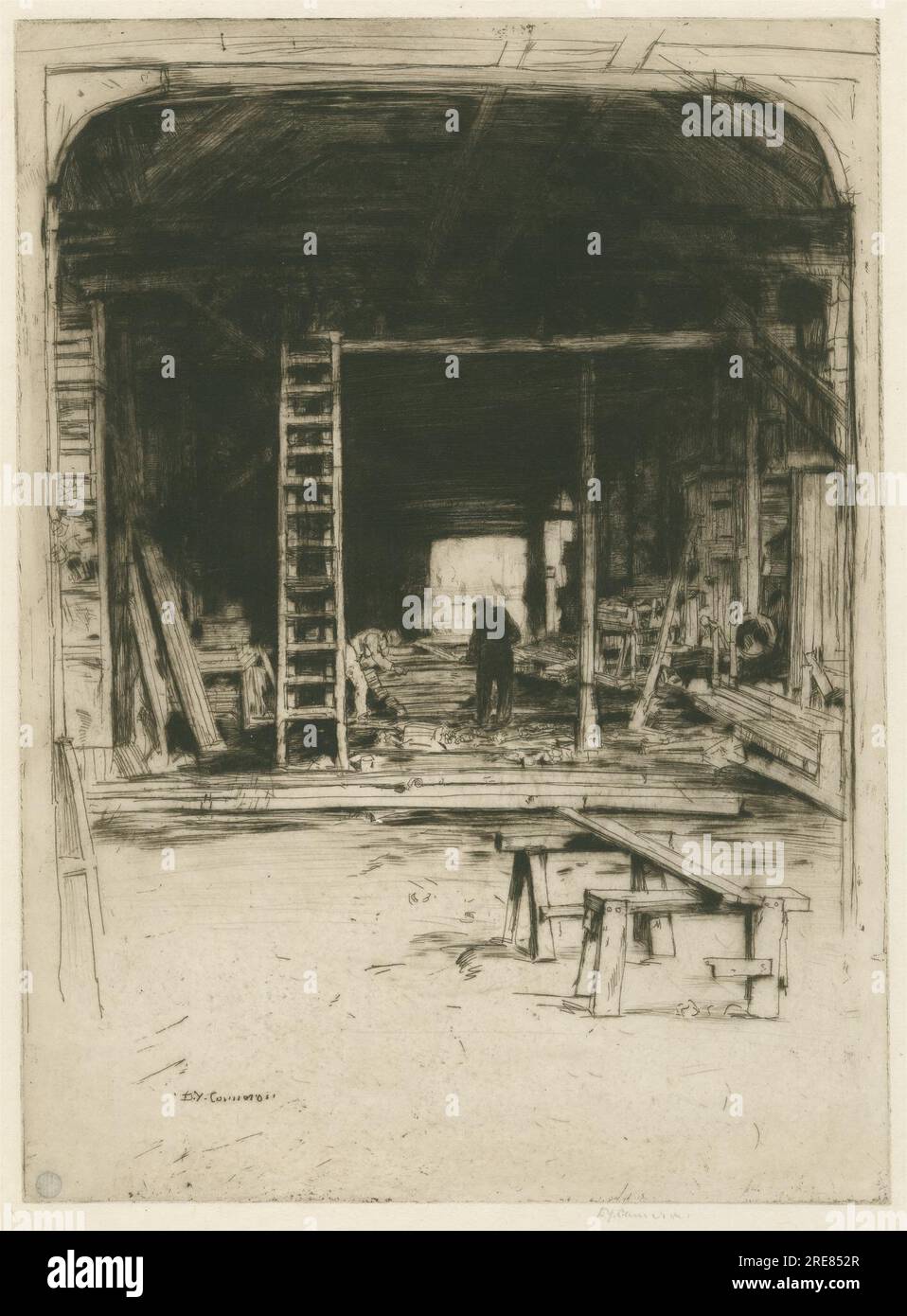 Robert Lee's Workshop 1905 by David Young Cameron Stock Photo - Alamy