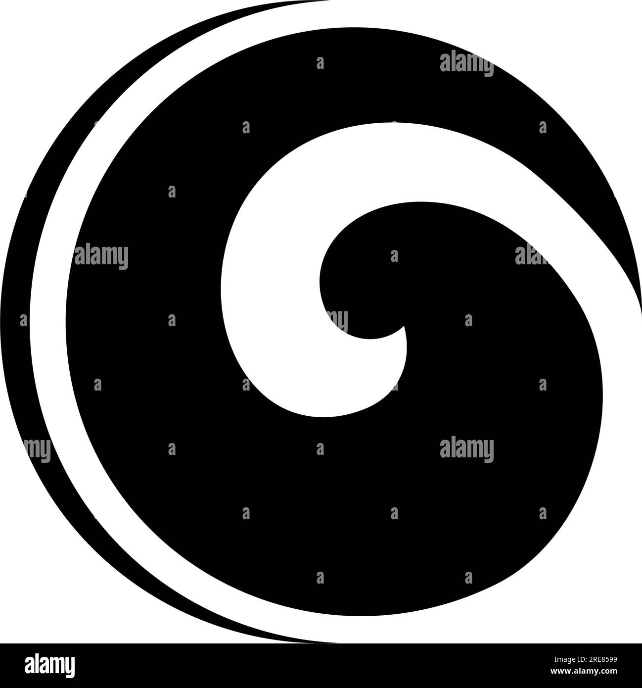 Black Whirl Shaped Letter O Icon on a White Background Stock Vector ...