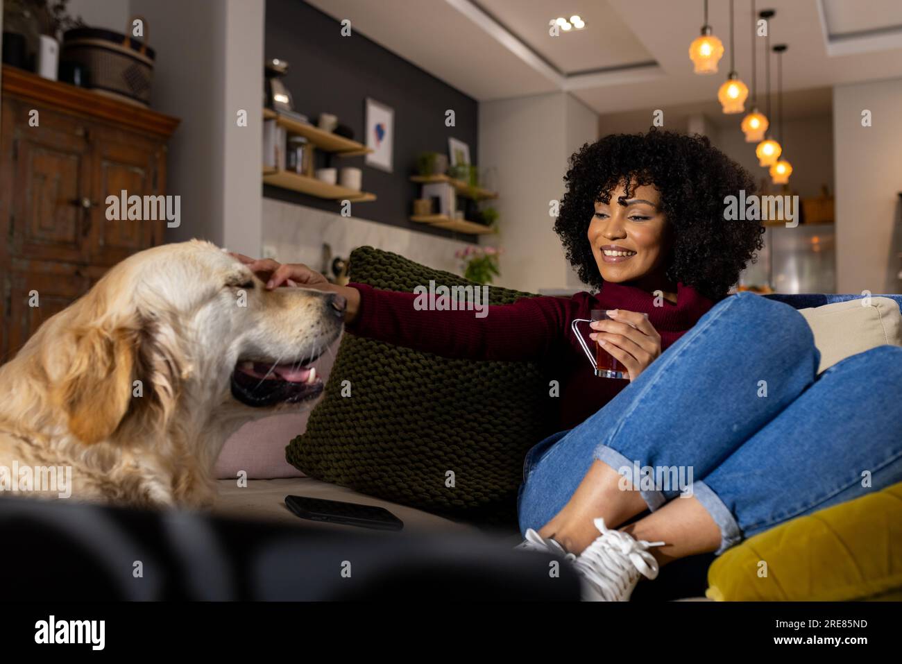 Dog drinking tea hi-res stock photography and images - Alamy