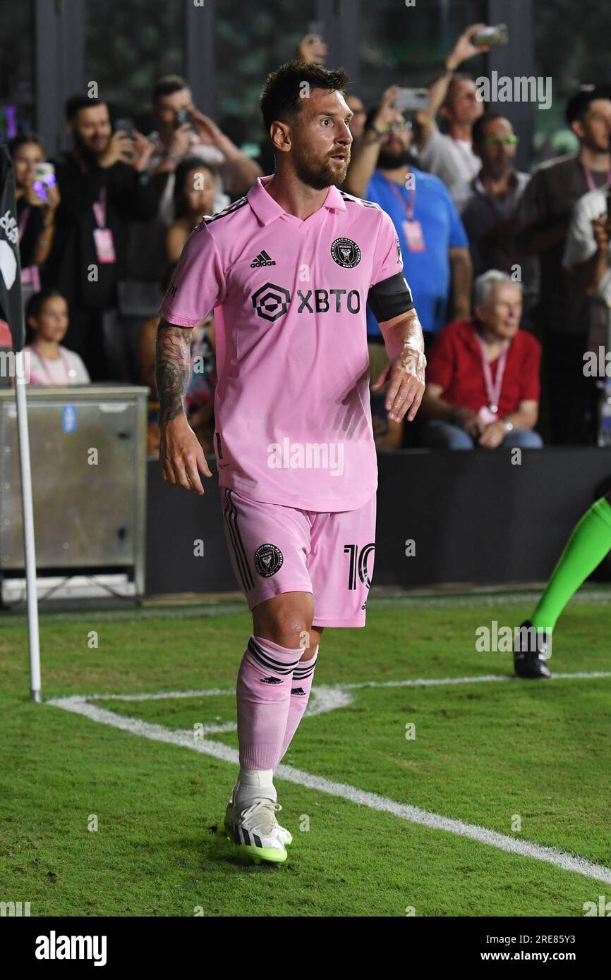 Fort Lauderdale FL, USA. 25th July, 2023. Lionel Messi of Inter Miami ...