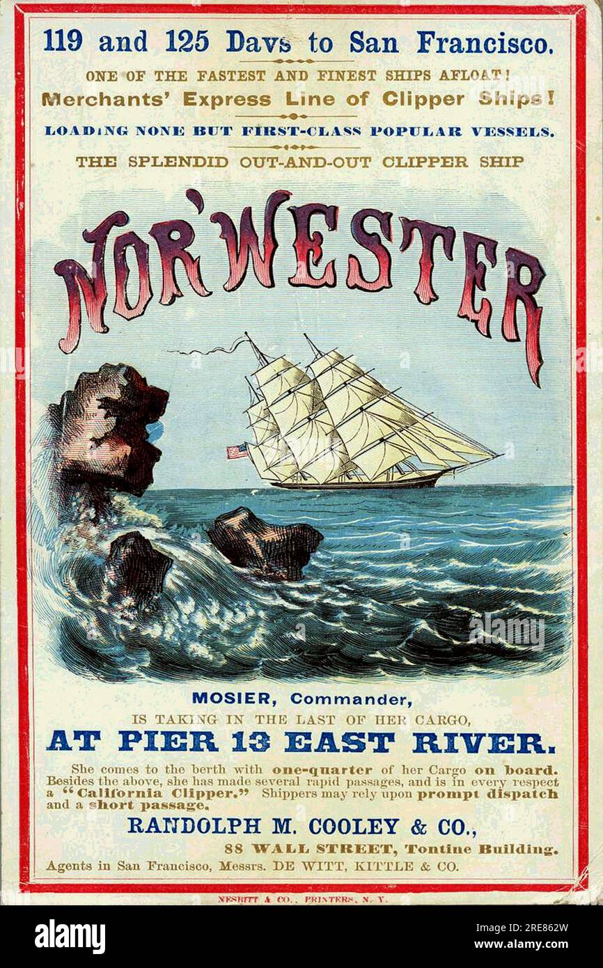 Vintage Clipper Ship Sailing advertisments Stock Photo - Alamy