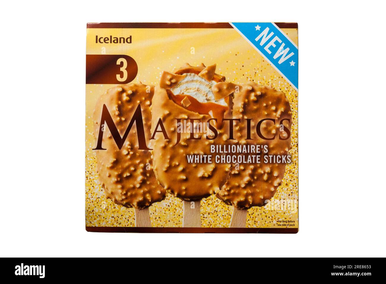 box of new Iceland Majestics Billionaires White Chocolate Sticks ice ...