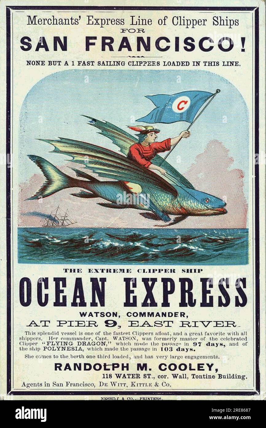 Vintage usa clipper sailing ads hi-res stock photography and images - Alamy