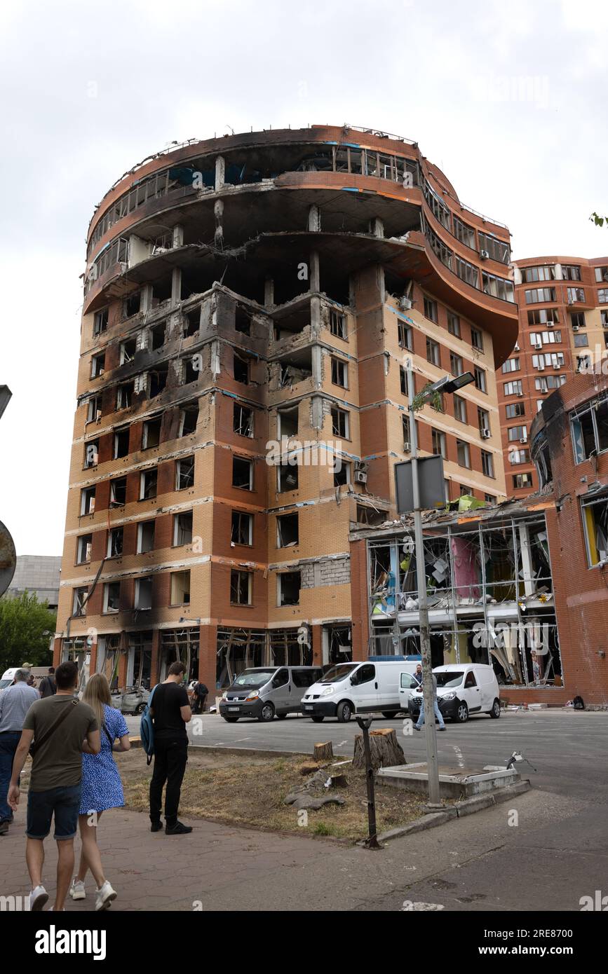 ODESSA, UKRAINE -July14, 2023: War in Ukraine. Destroyed civilian ...