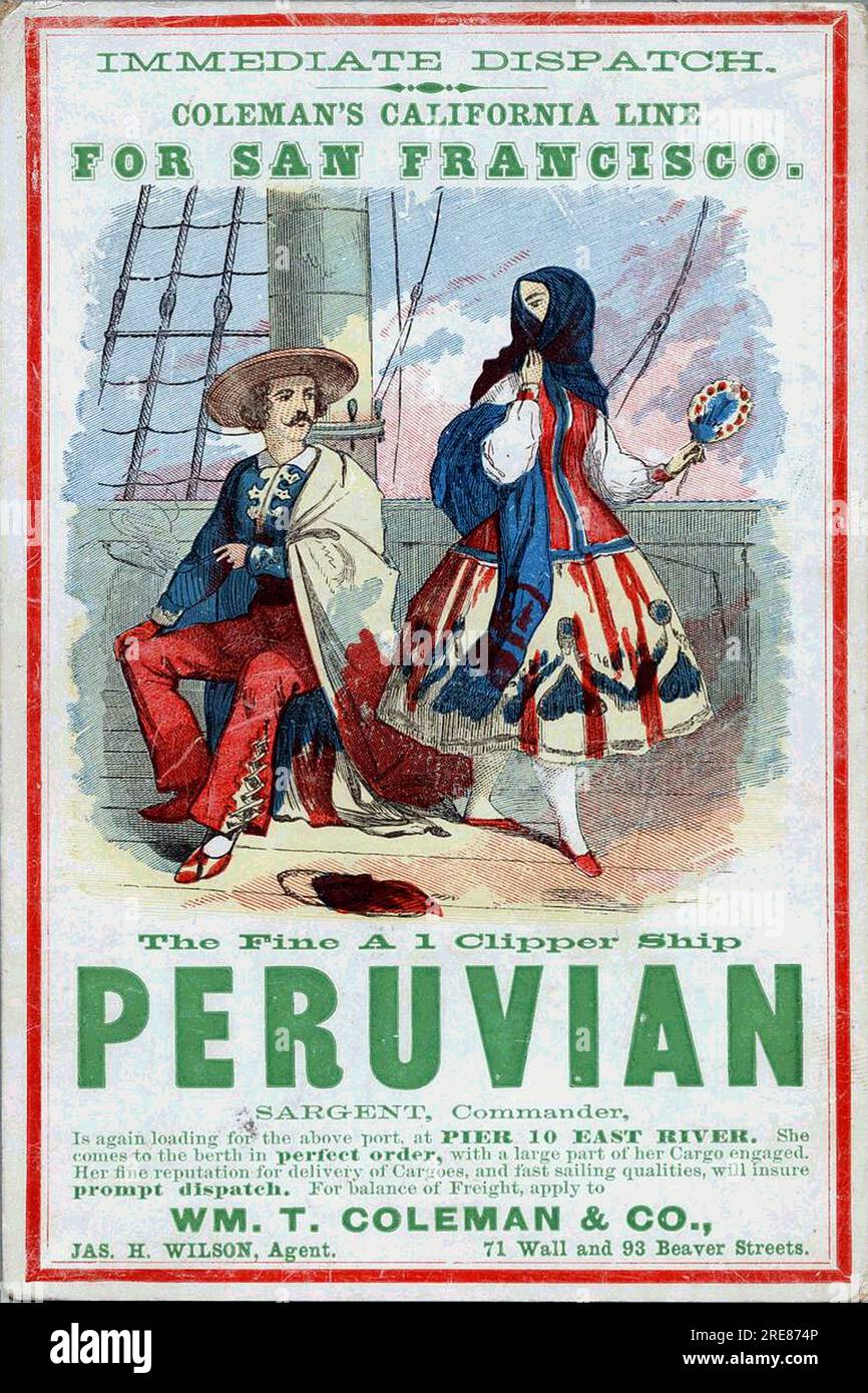 Vintage Clipper Ship Sailing advertisments Stock Photo - Alamy