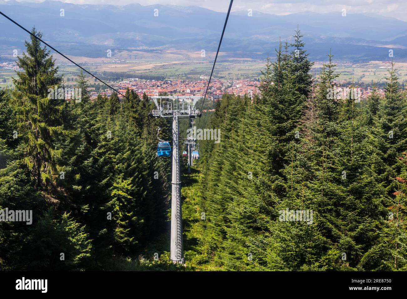 Aerial view of Bansko town with a cable car, Bulgaria Stock Photo - Alamy