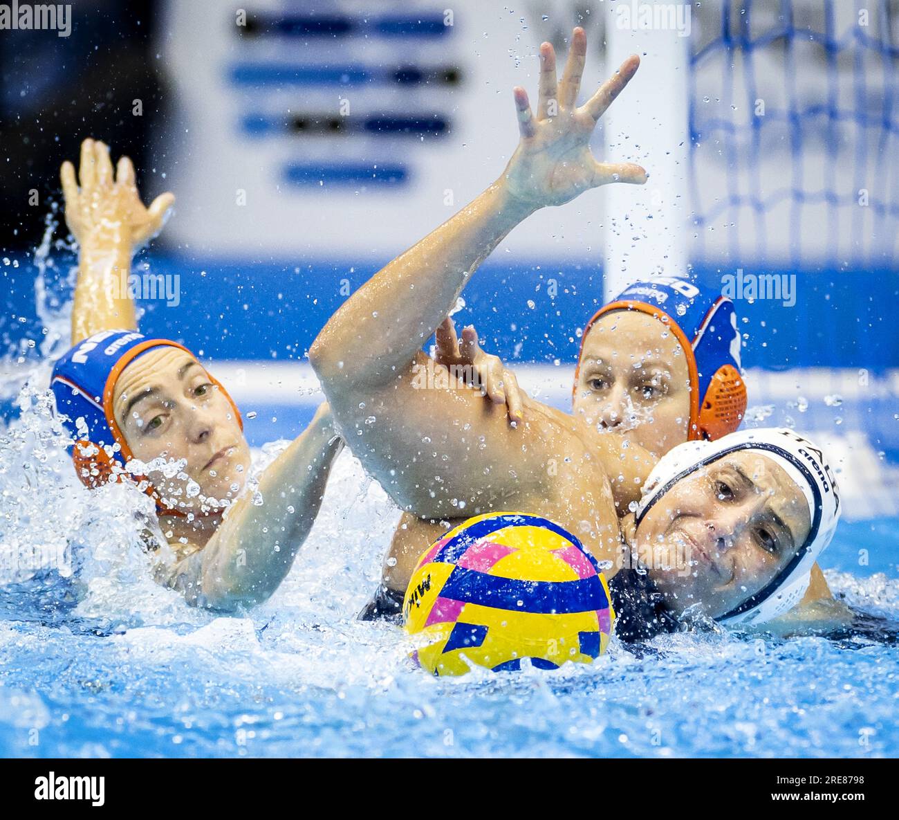 FUKUOKA - Sabrina van der Sloot and Iris Wolves in action against Italy ...