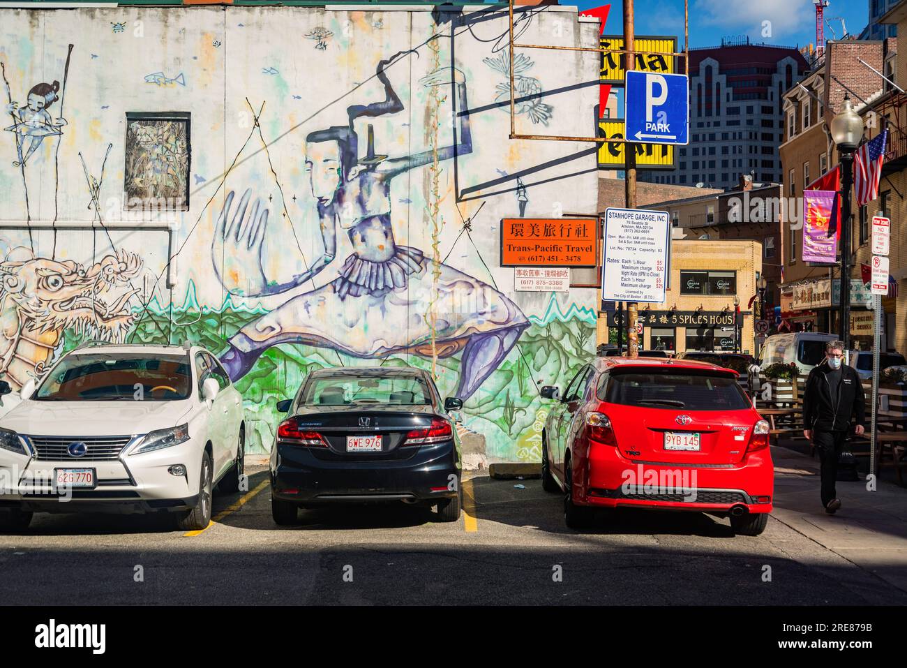 The Historic Chinatown district in downtown Boston, Massachusetts, USA ...