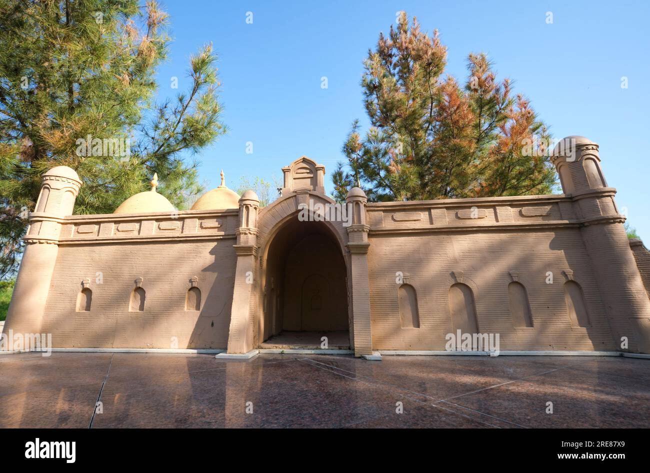 A view of the Arystan Bab complex. A diorama, model recreation at the ...