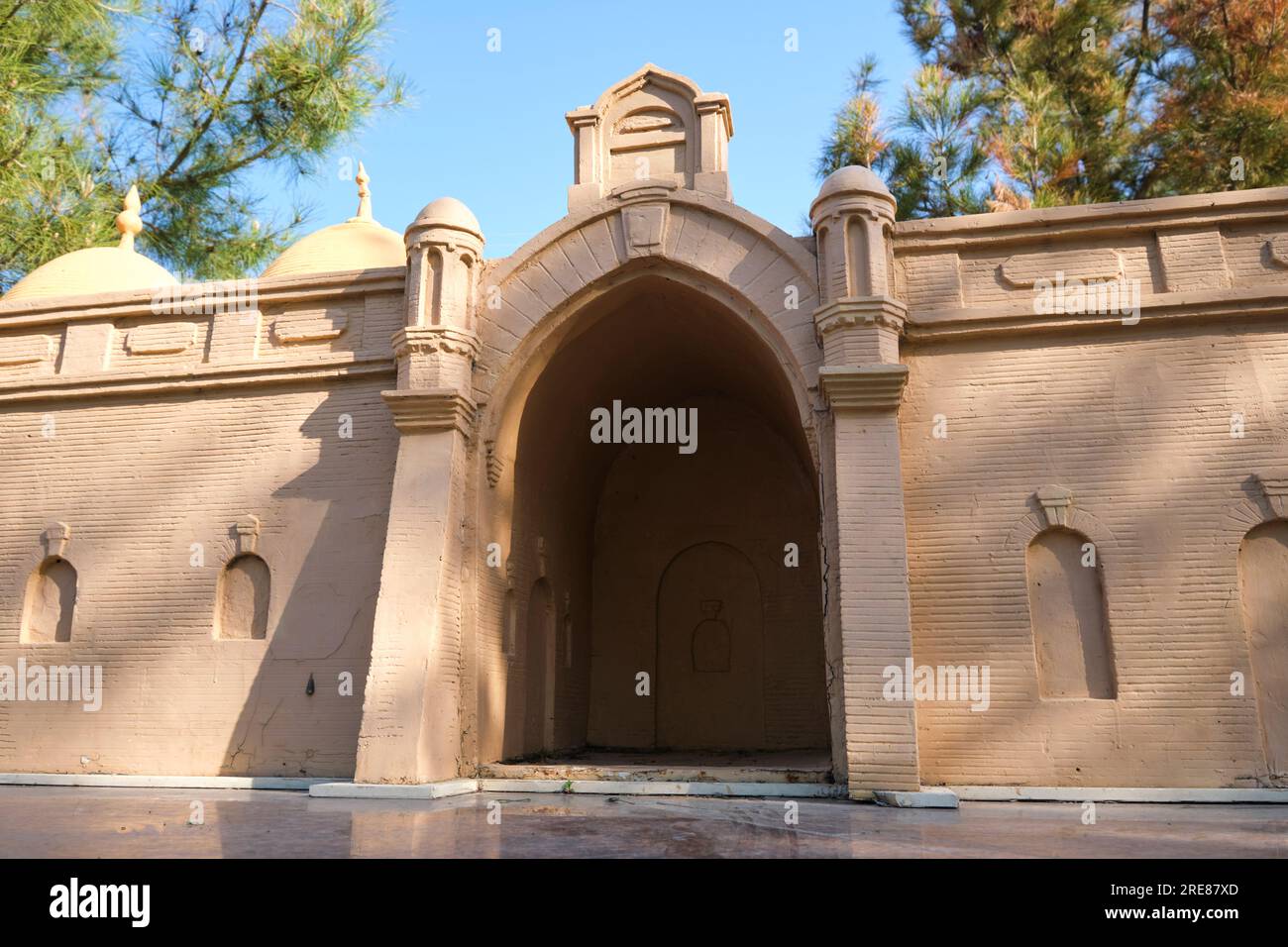 A view of the Arystan Bab complex. A diorama, model recreation at the ...