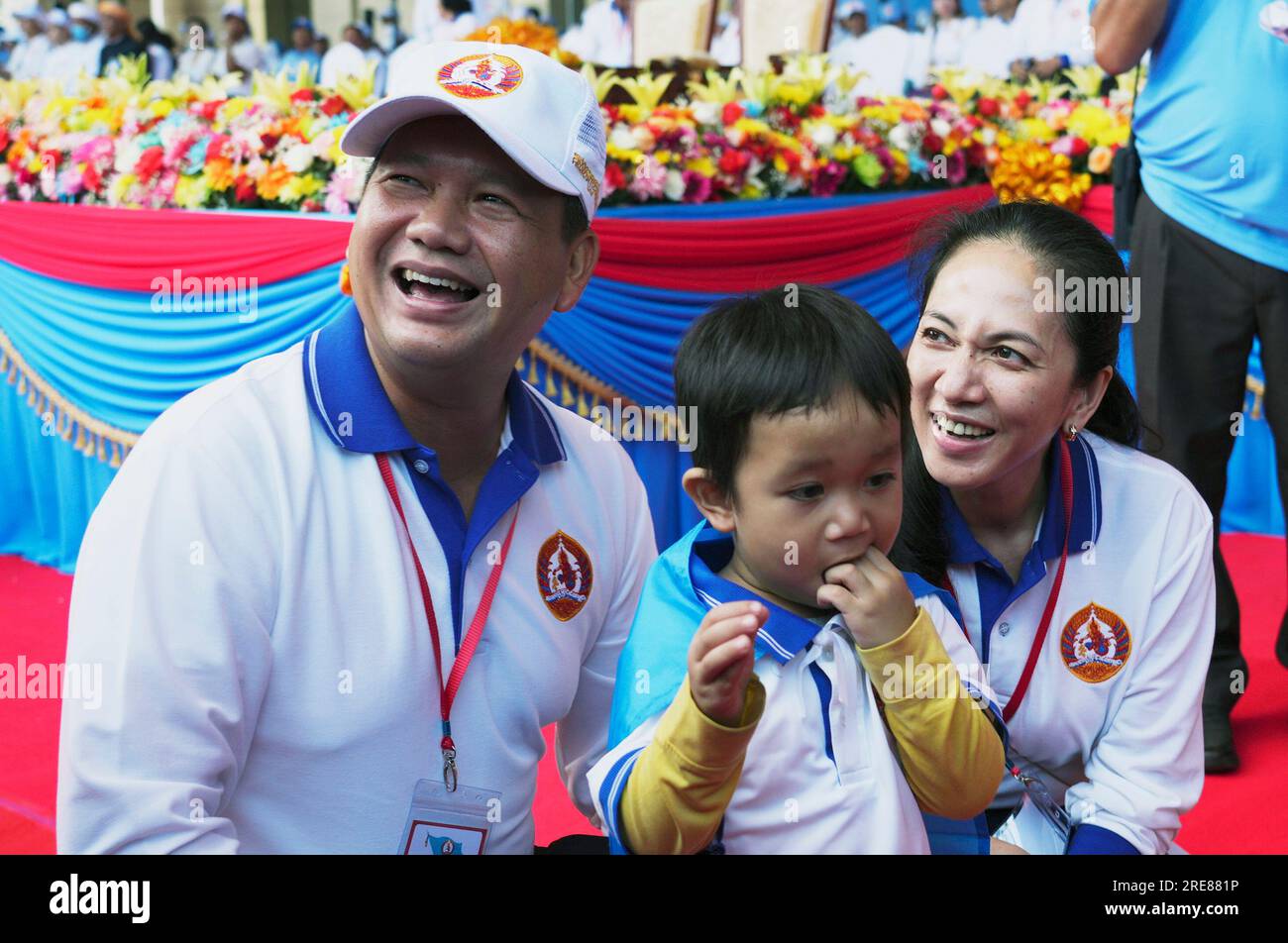 Hun Manet, left, son of Cambodia Prime Minister Hun Sen, also army ...