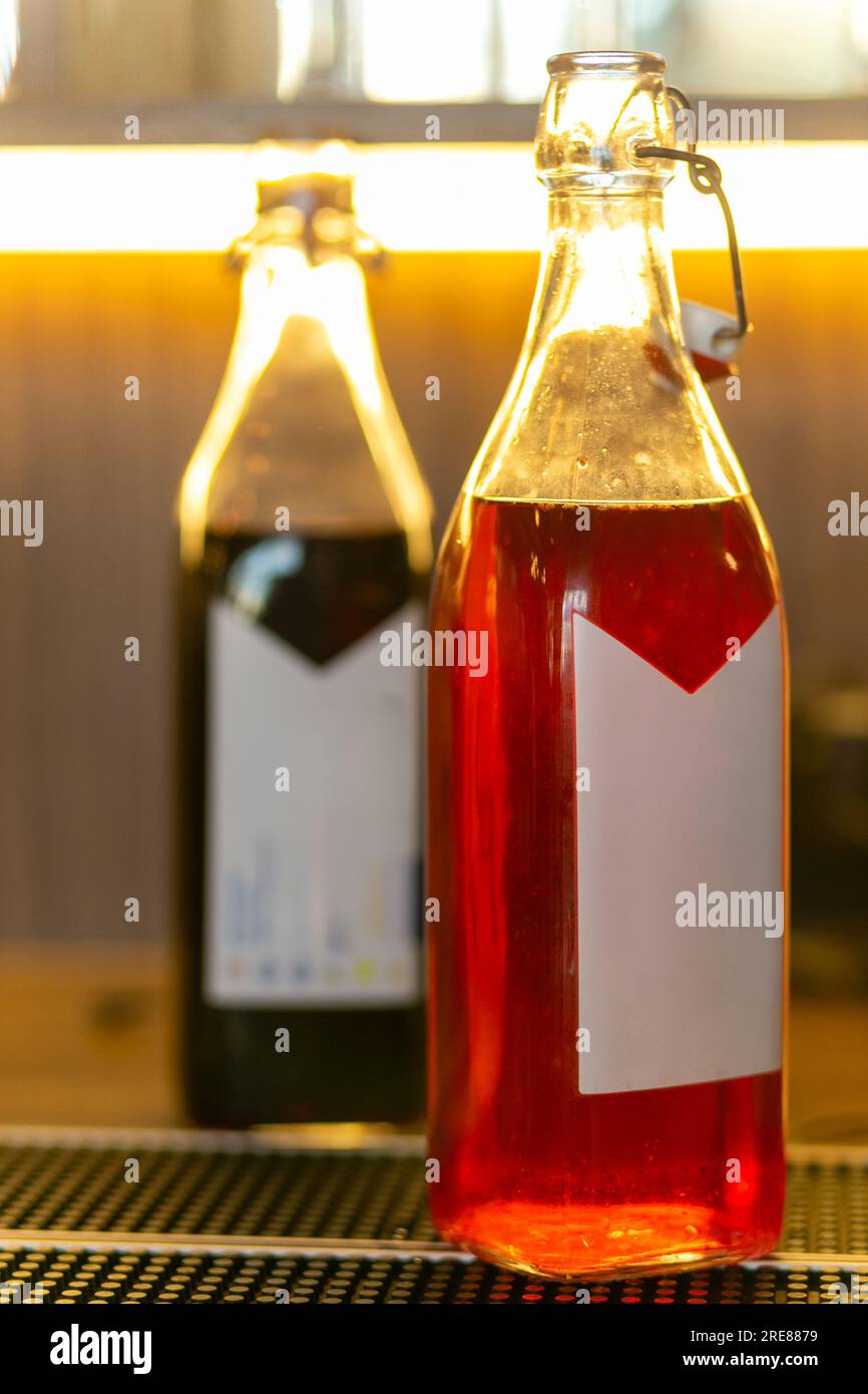 Aromatic custom wines, liqueurs, tincture and spirits in elegant ...