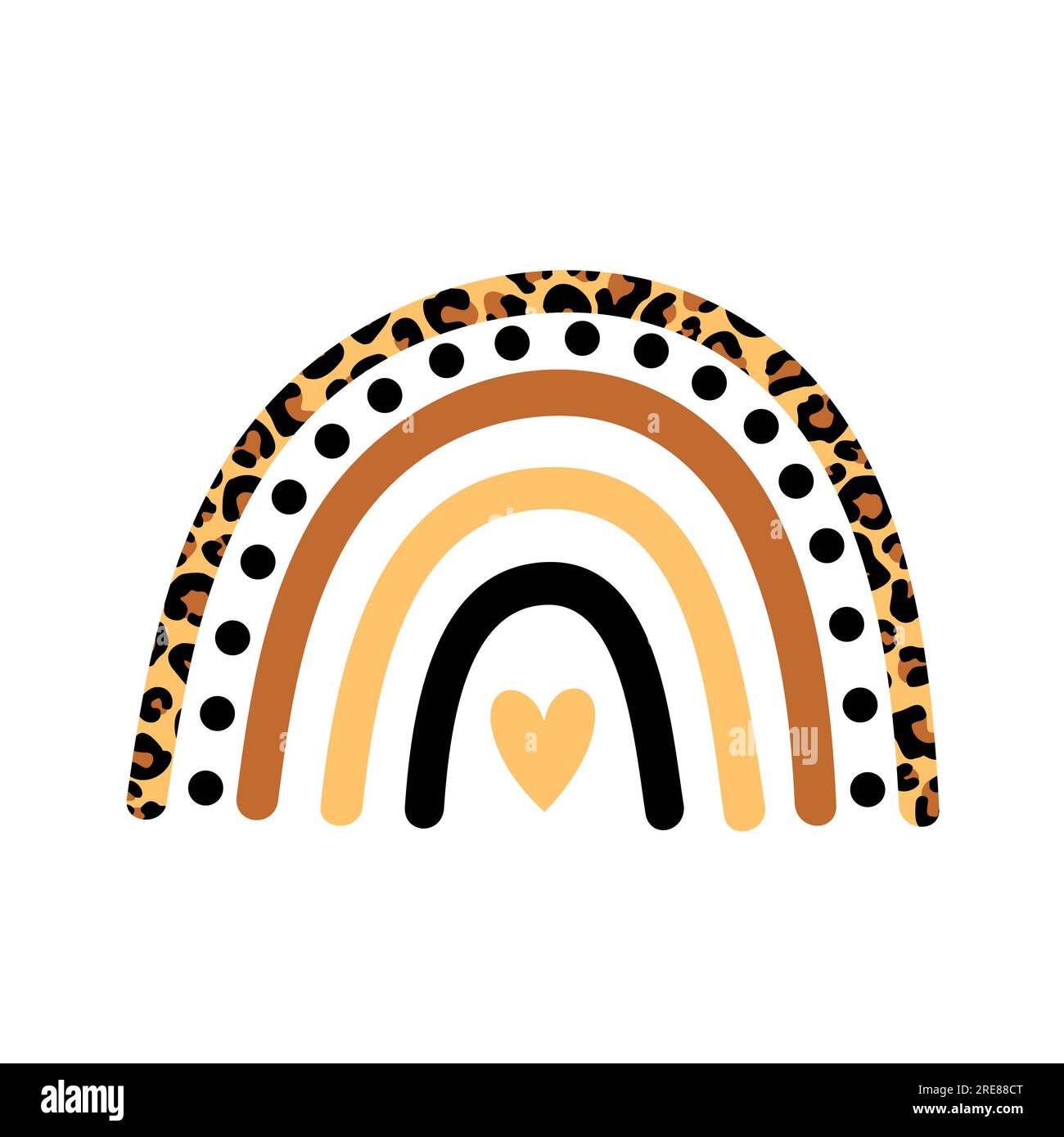 Rainbow Leopard Print White Background