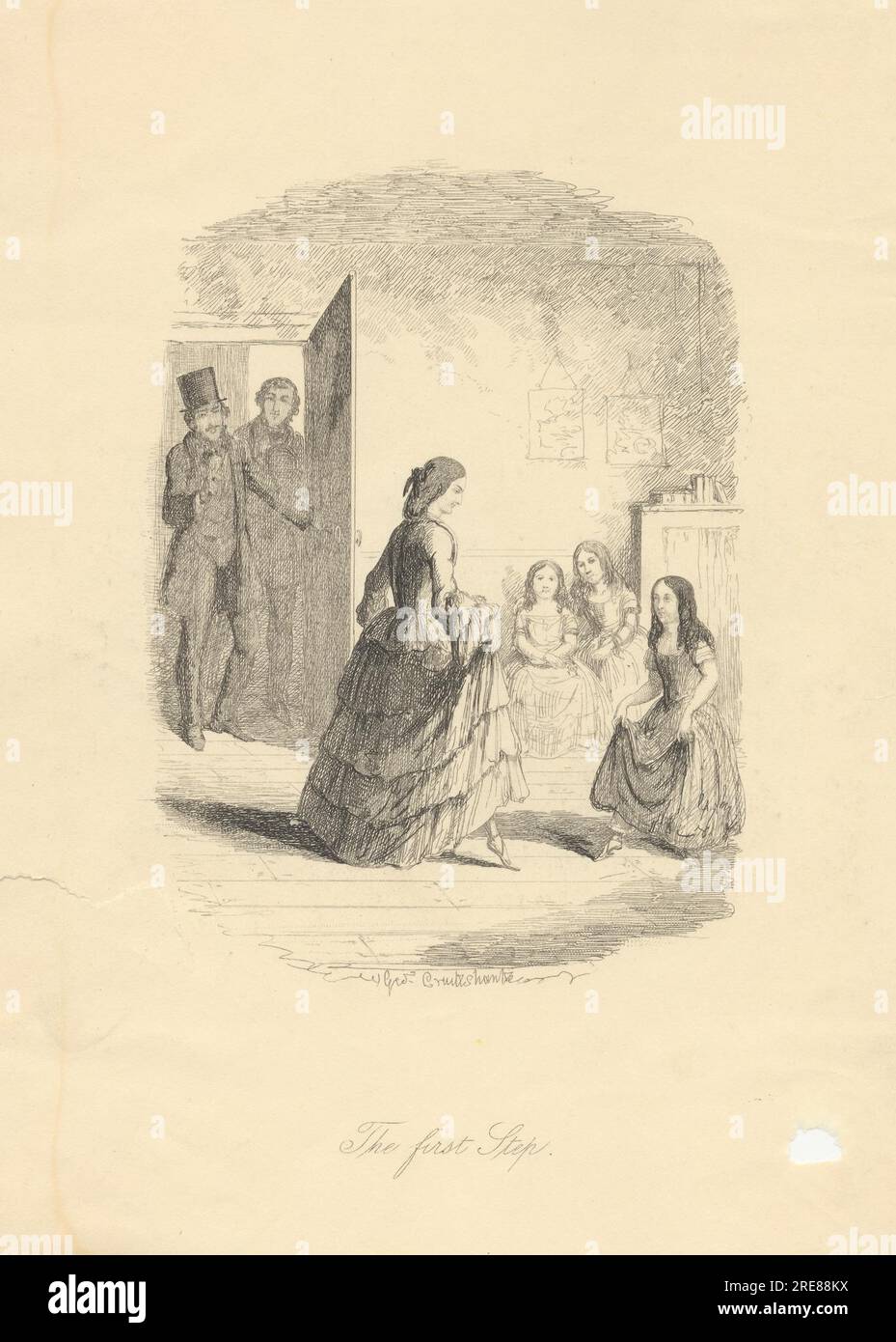 The First Step by George Cruikshank Stock Photo - Alamy