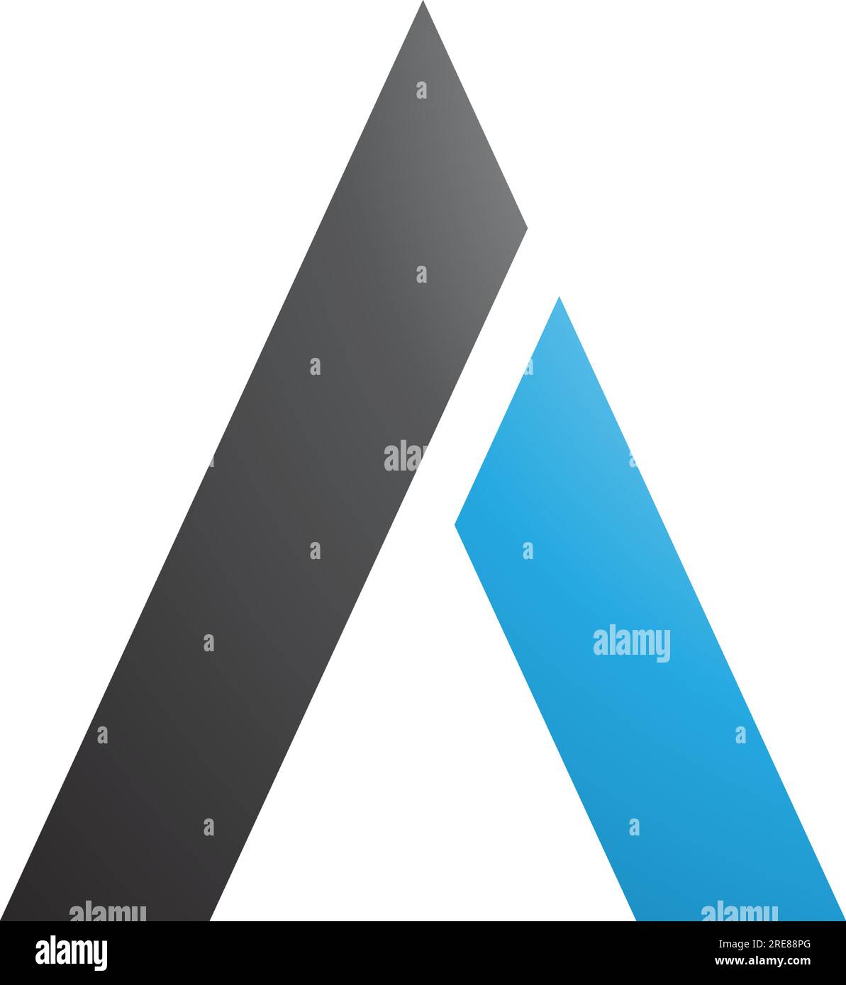 Black and Blue Trapezium Shaped Letter A Icon on a White Background ...