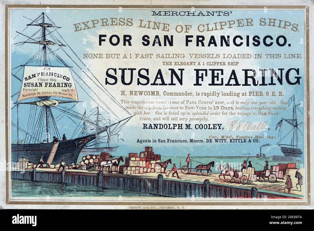 Vintage Clipper Ship Sailing advertisments Stock Photo - Alamy