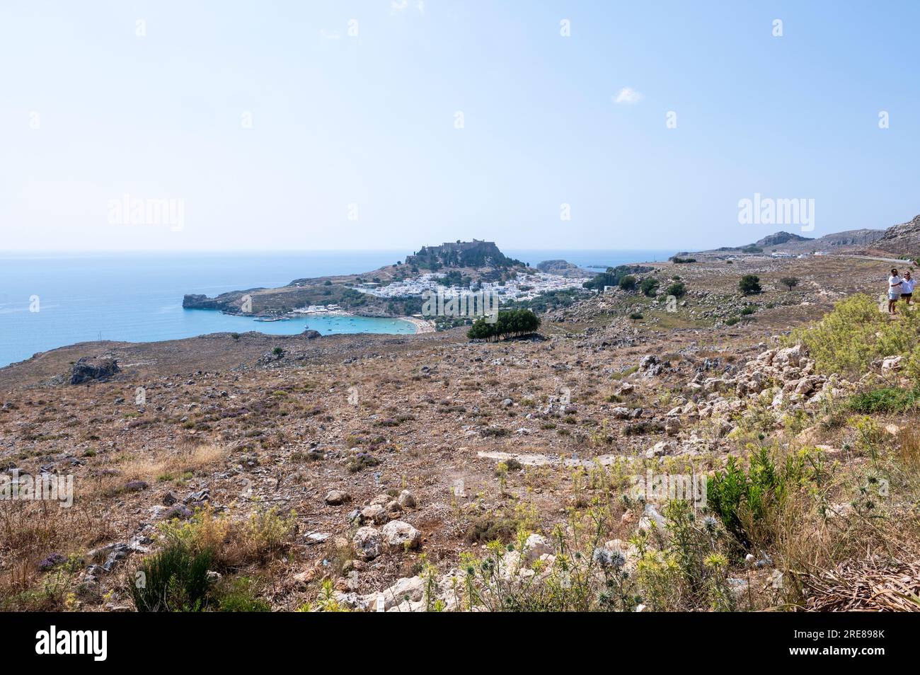 The Fishing village of Lindos on the Greek Island of Rhodes Stock Photo ...
