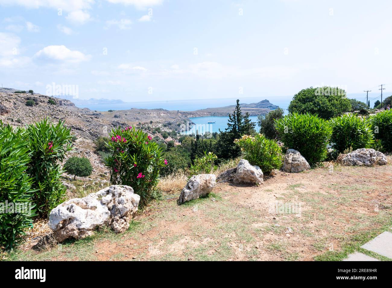 The Fishing village of Lindos on the Greek Island of Rhodes Stock Photo ...
