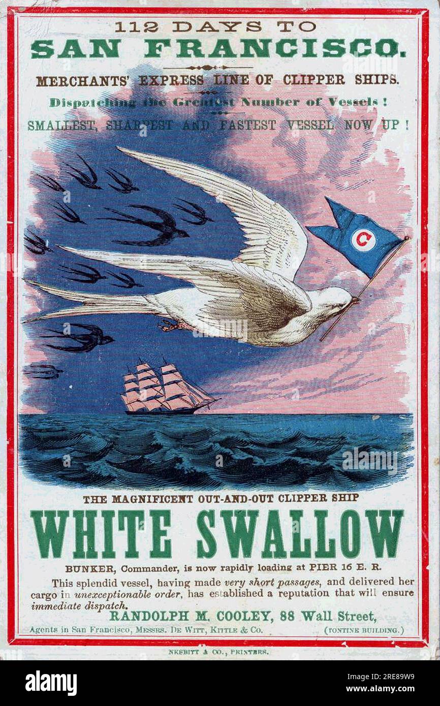 Vintage usa clipper sailing ads hi-res stock photography and images - Alamy