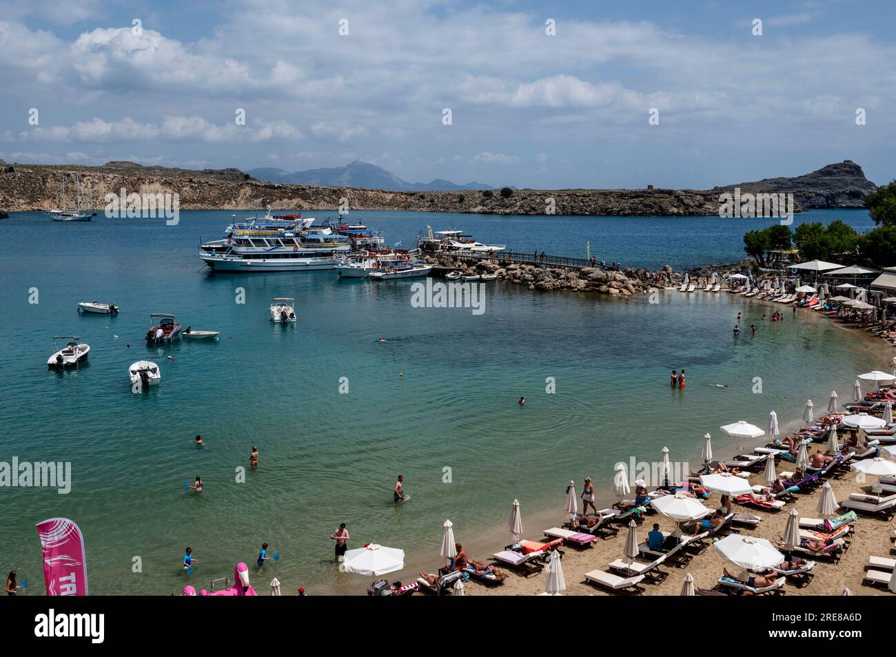 The Fishing village of Lindos on the Greek Island of Rhodes Stock Photo ...