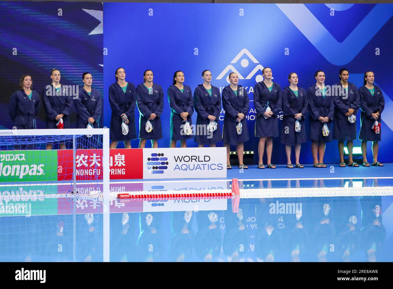 FUKUOKA, JAPAN - JULY 26: Line up Australia with Charlize Andrews of ...