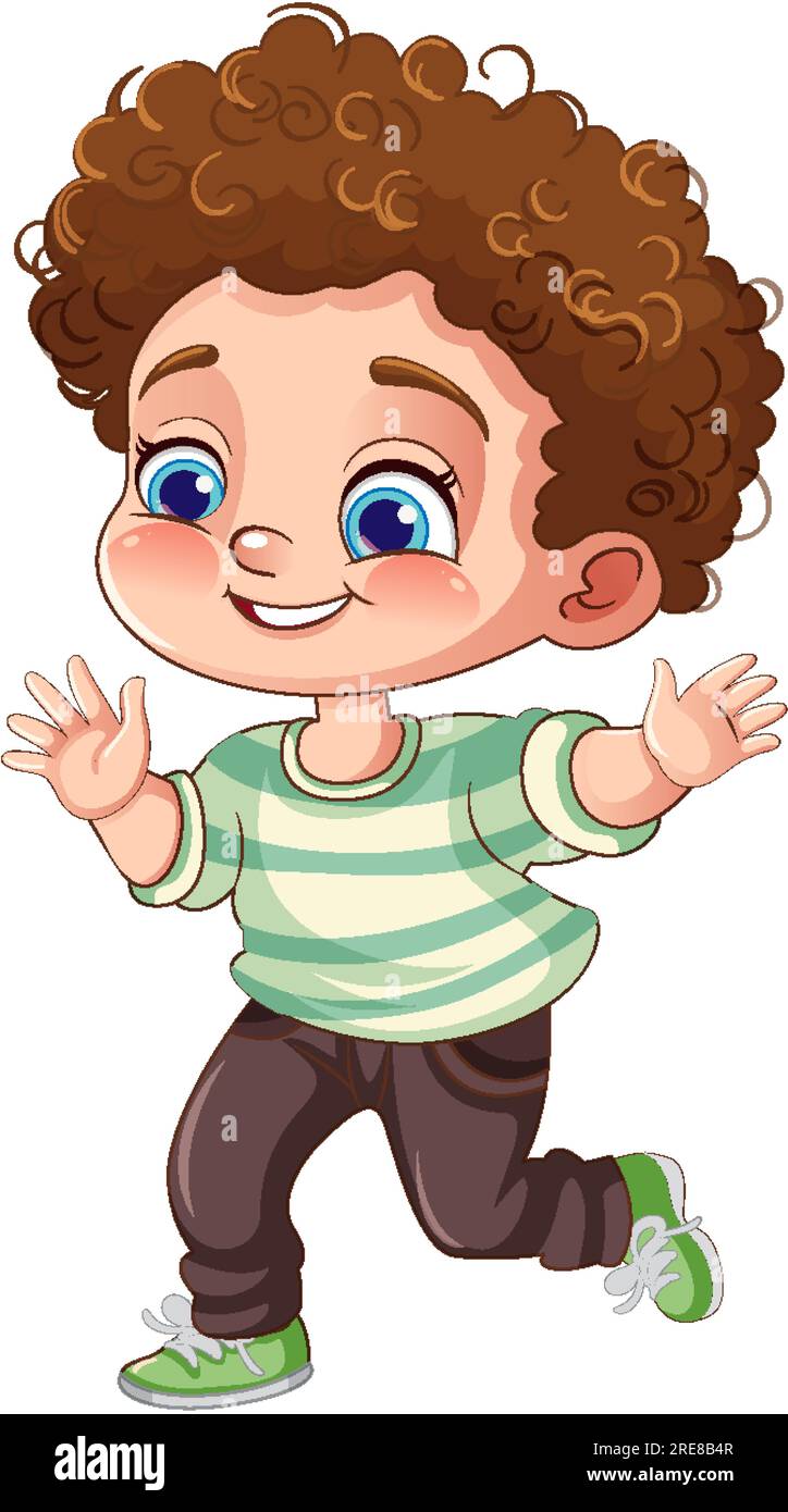 Cheerful Boy Cartoon Character illustration Stock Vector Image & Art ...