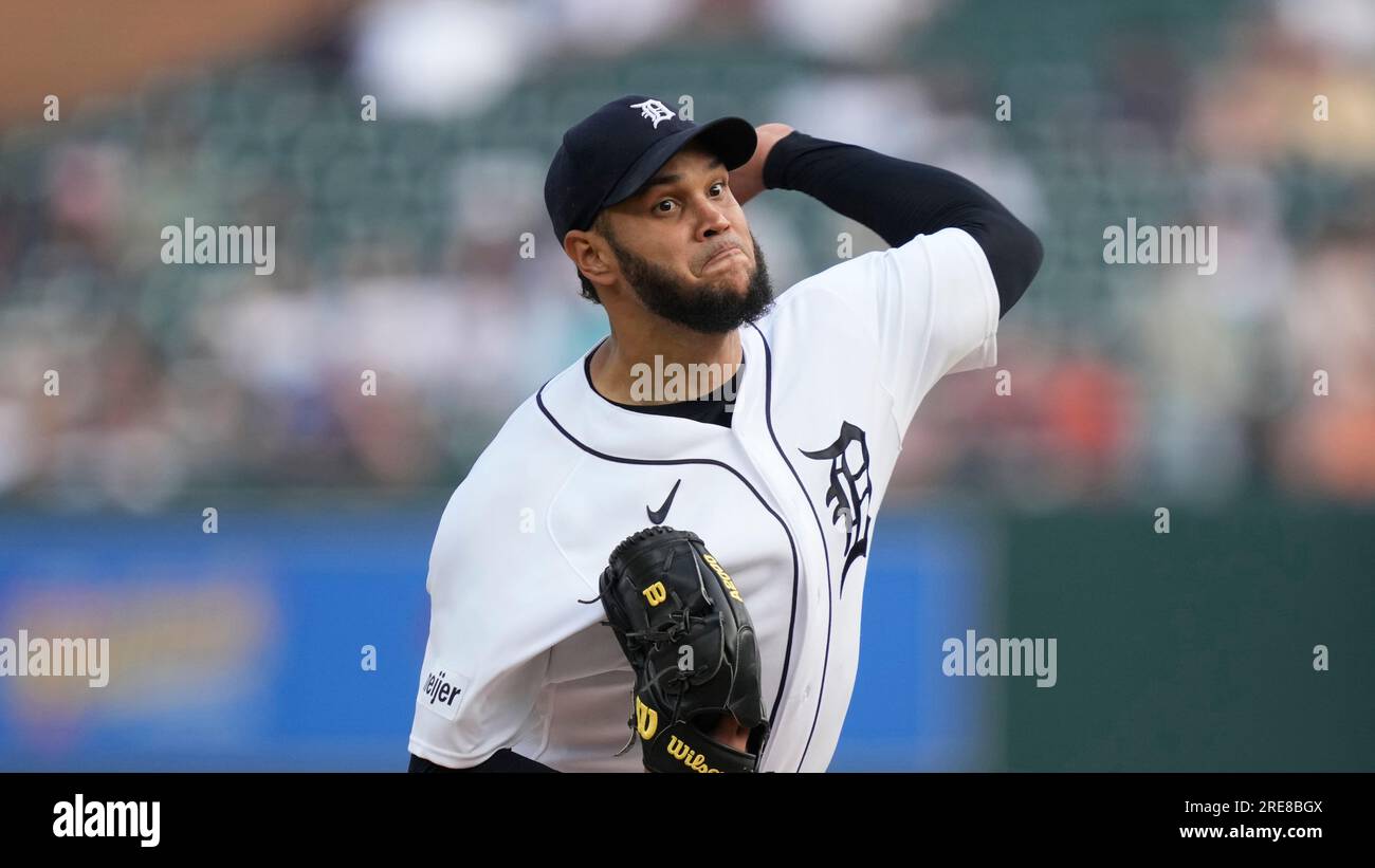 Detroit Tigers starting pitcher Eduardo Rodriguez plays during a ...