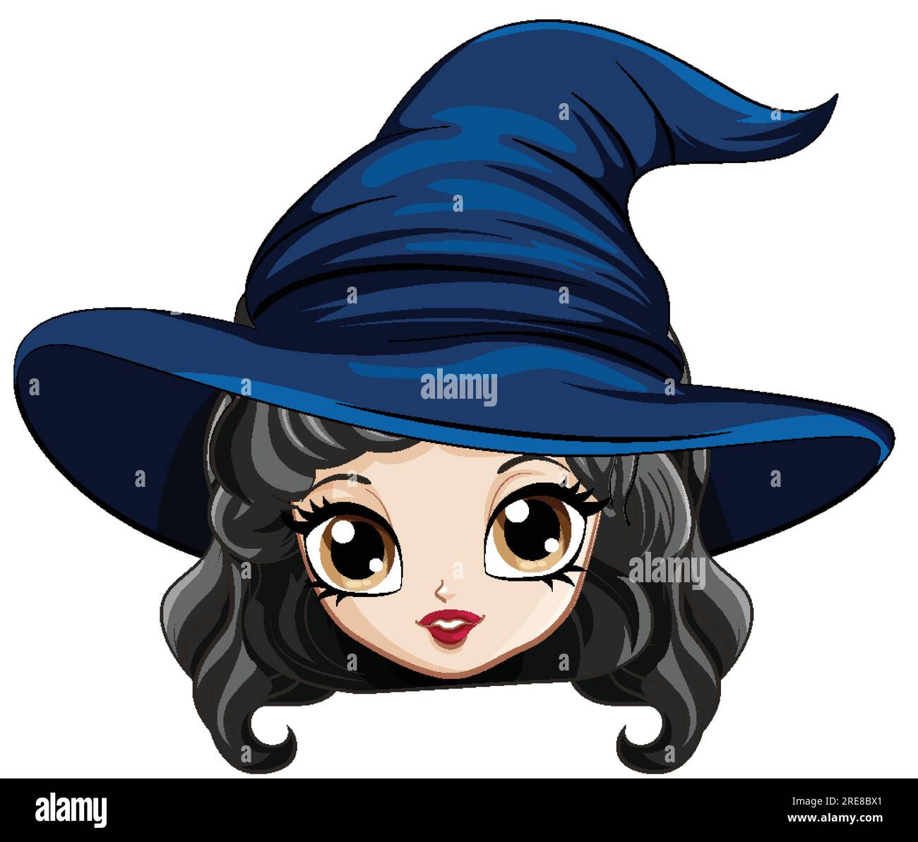 Cartoon witch wearing a big hat illustration Stock Vector Image & Art ...