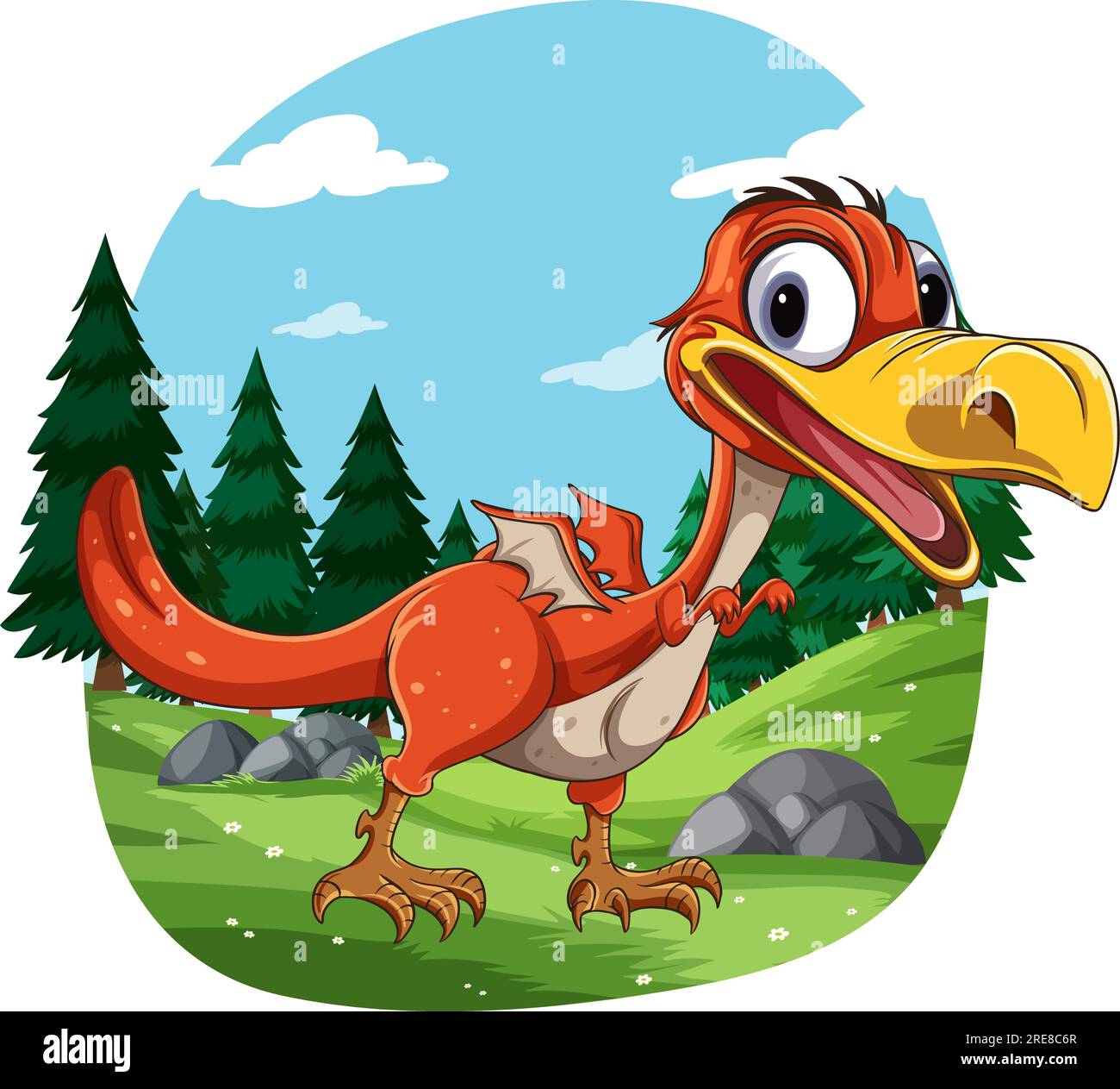 Funny Exotic Dinosaur Cartoon illustration Stock Vector Image & Art - Alamy