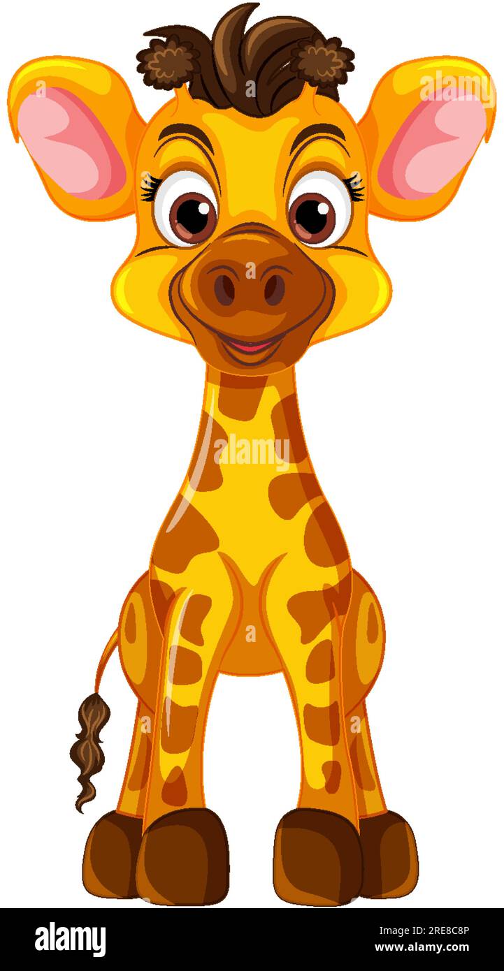 Giraffe Cartoon Character Vector illustration Stock Vector Image & Art ...