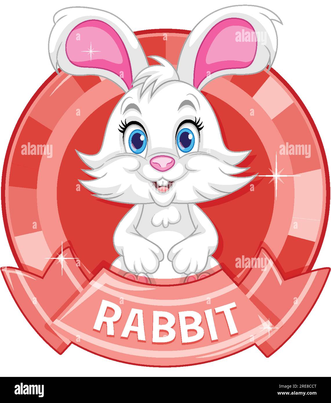 Cute White Rabbit Cartoon Character illustration Stock Vector Image ...