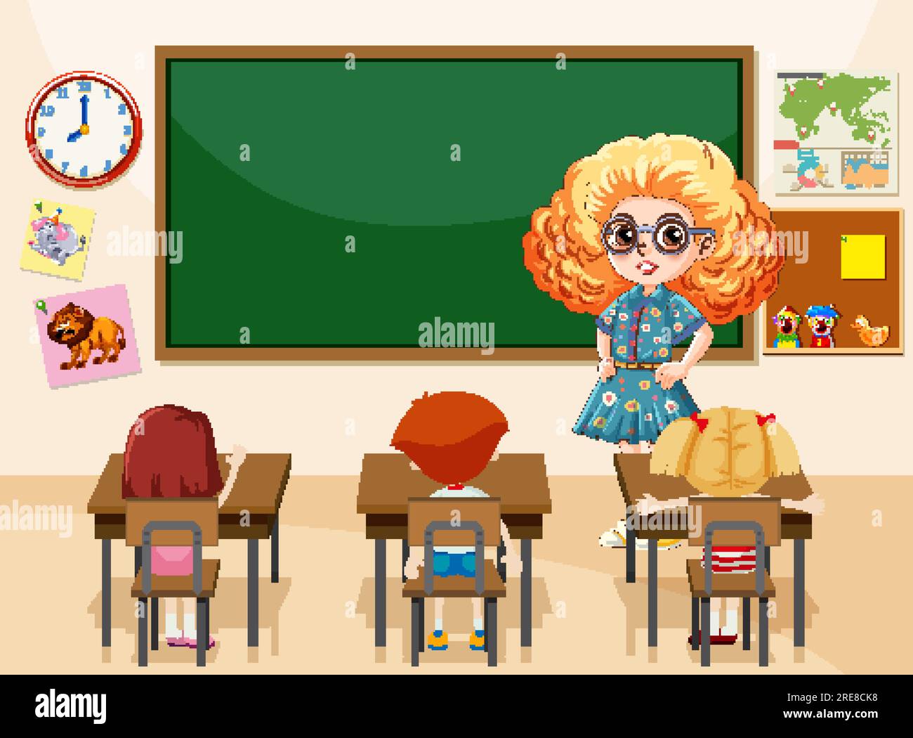Sitting In A Classroom Drawing Stock Vector Images Alamy