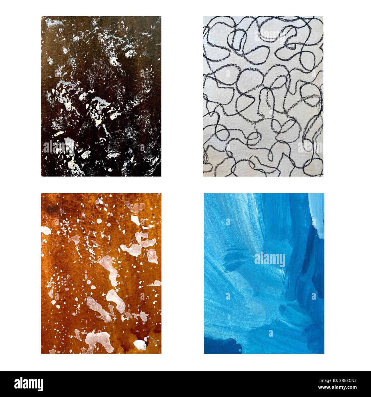 Colored textured paper set gouache hand drawn Stock Photo - Alamy