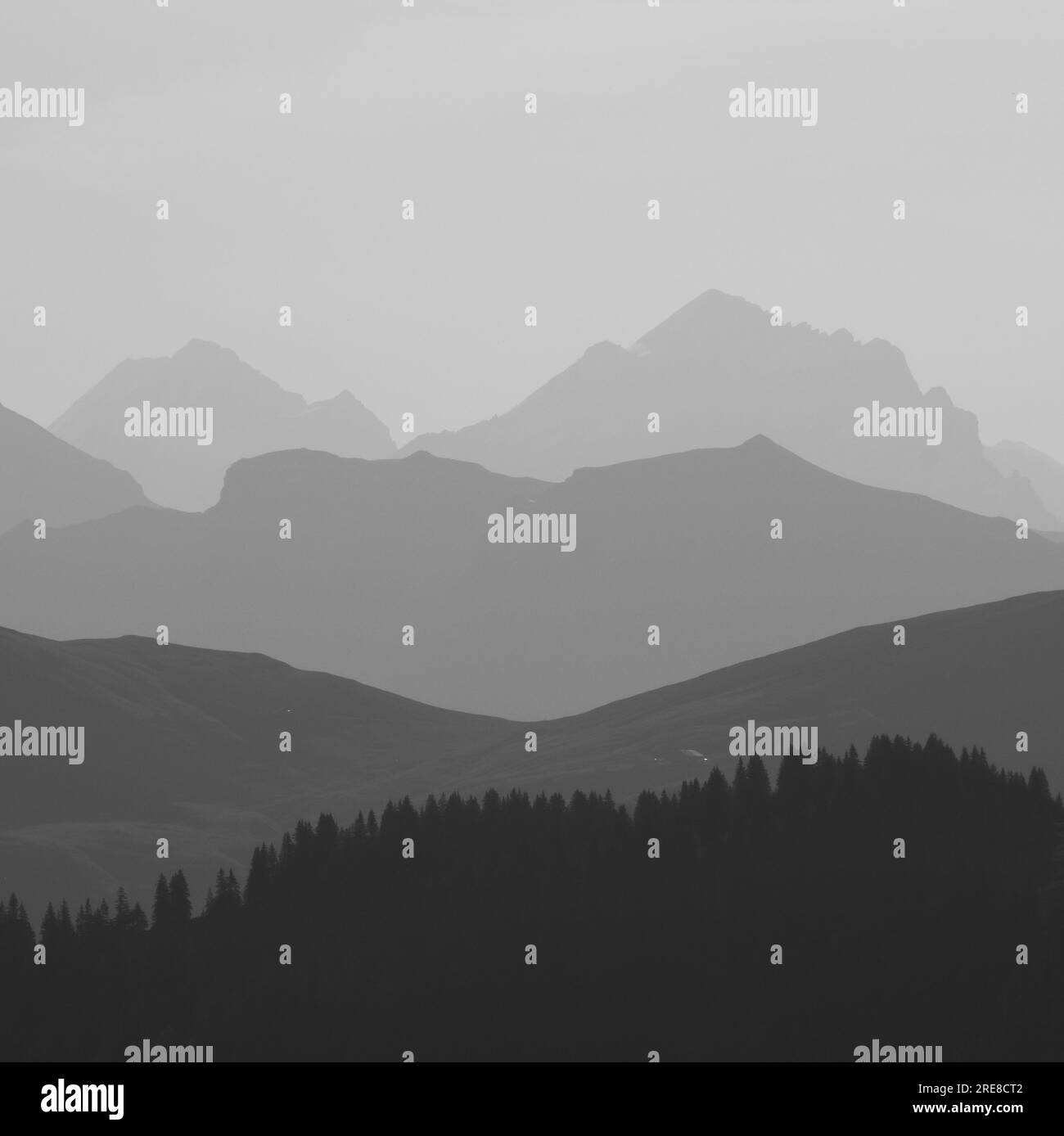 Dream like mountain ranges in the morning light seen from Vorder Walig ...