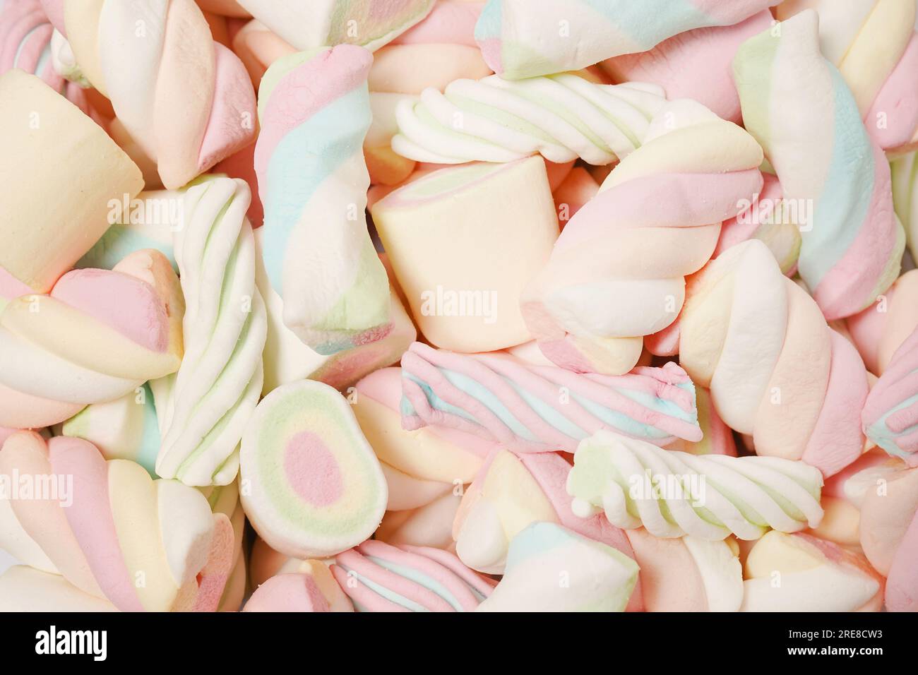 Multi-colored marshmallows. Background or texture of colorful blue and ...